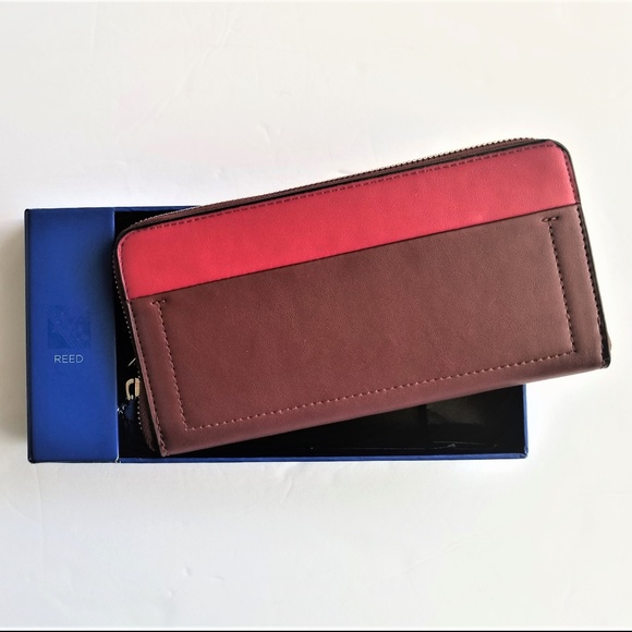 Reed | Bags | Reed Wallet Long Zip Cordovan Womans New In Box | Poshmark